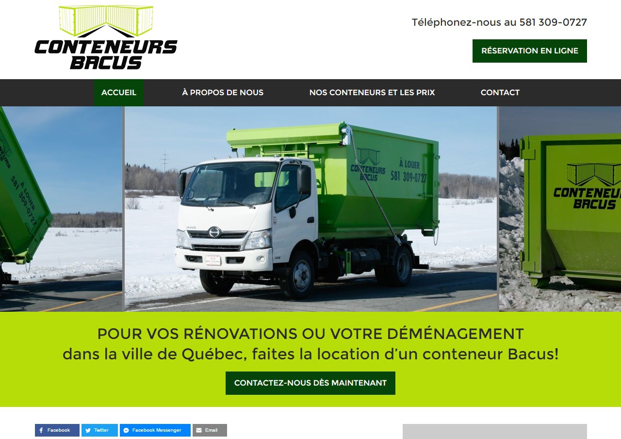 Conteneurs Bacus | Location de conteneur dans la Ville de Québec
